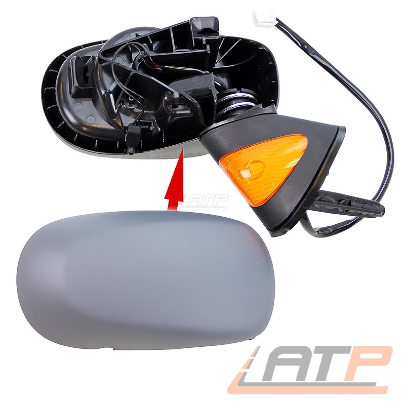 AUßENSPIEGEL SPIEGEL RECHTS ELEKTRISCH BEHEIZBAR GRUNDIERT RENAULT ...