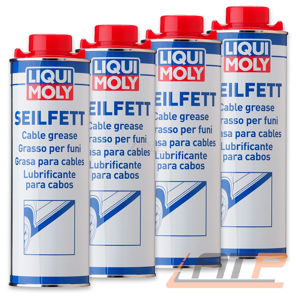 4x 1 L LITER LIQUI MOLY SEILFETT-SPRAY HAFTSCHMIERSTOFF DRAHTSEILFETT ...