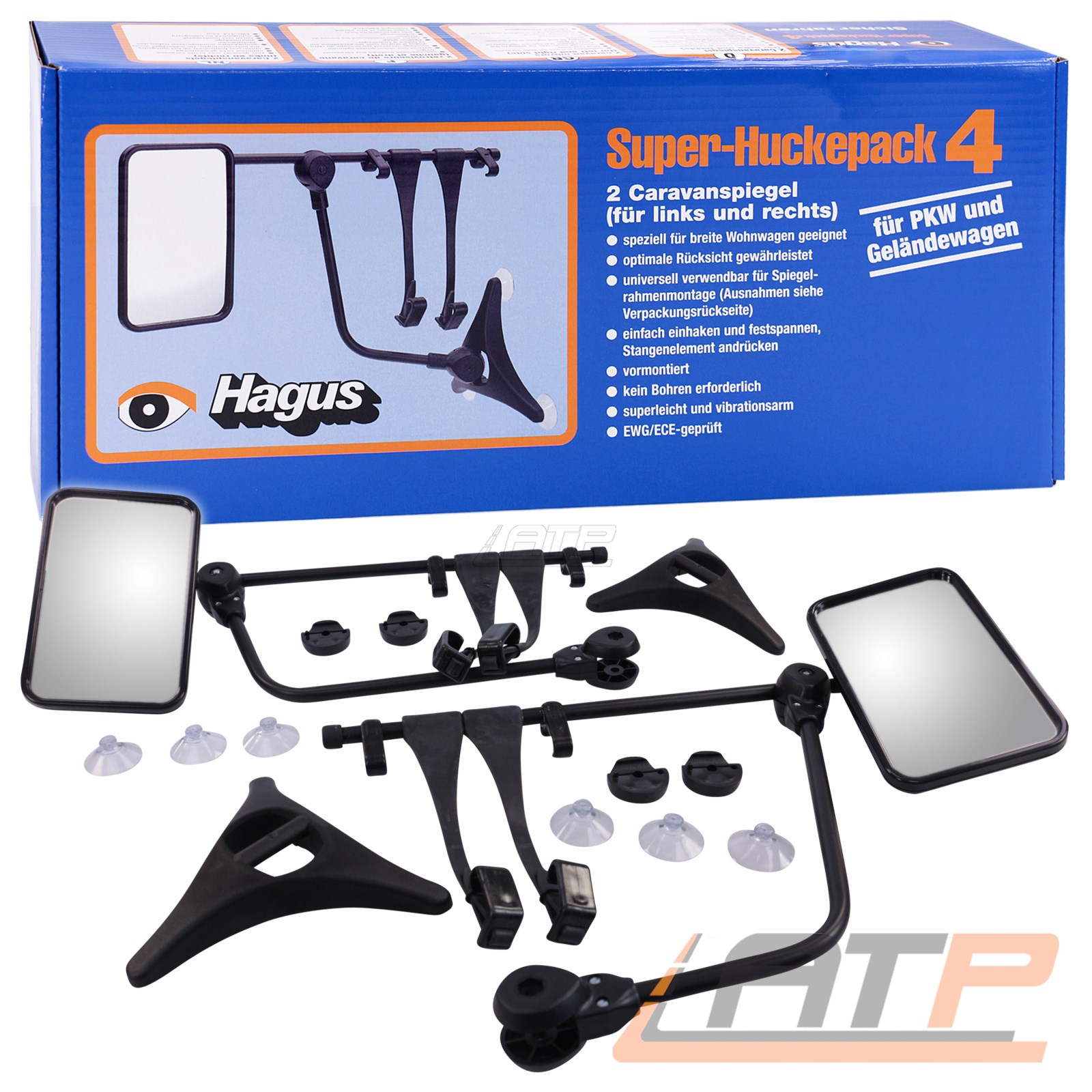 2X HAGUS 6430 HUCKEPACK 4 CARAVANSPIEGEL WOHNWAGENSPIEGEL ...
