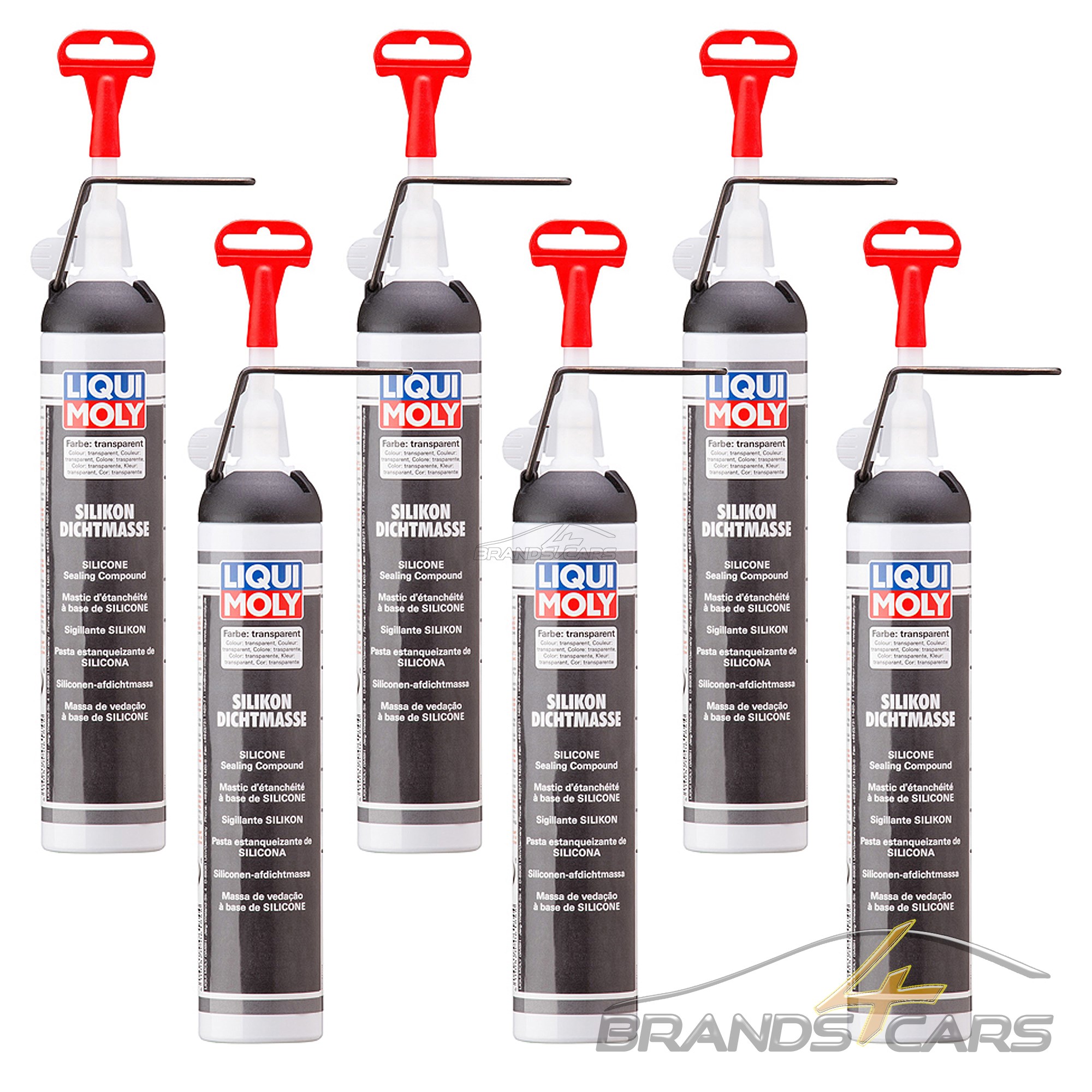 6x 200ml LIQUI MOLY SILIKON-DICHTMASSE TRANSPARENT SILIKONDICHTMASSE ...
