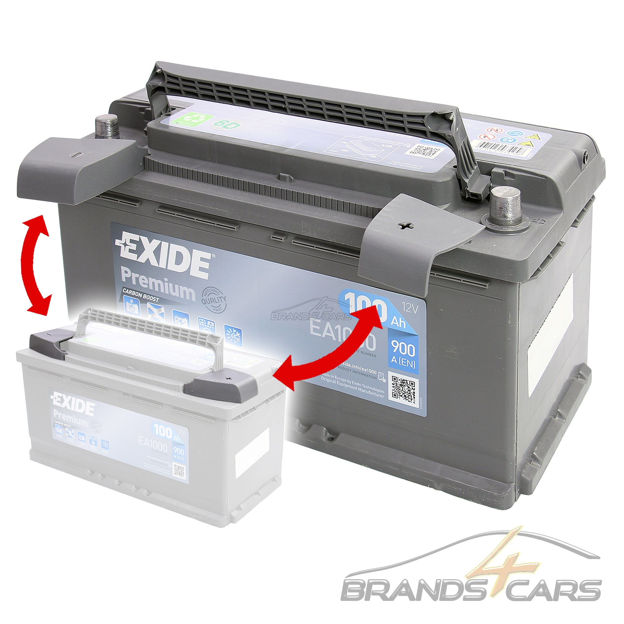 AUTOBATTERIE PKW-BATTERIE EXIDE Ea1000 Premium Carbon Boost 100-Ah 900 ...