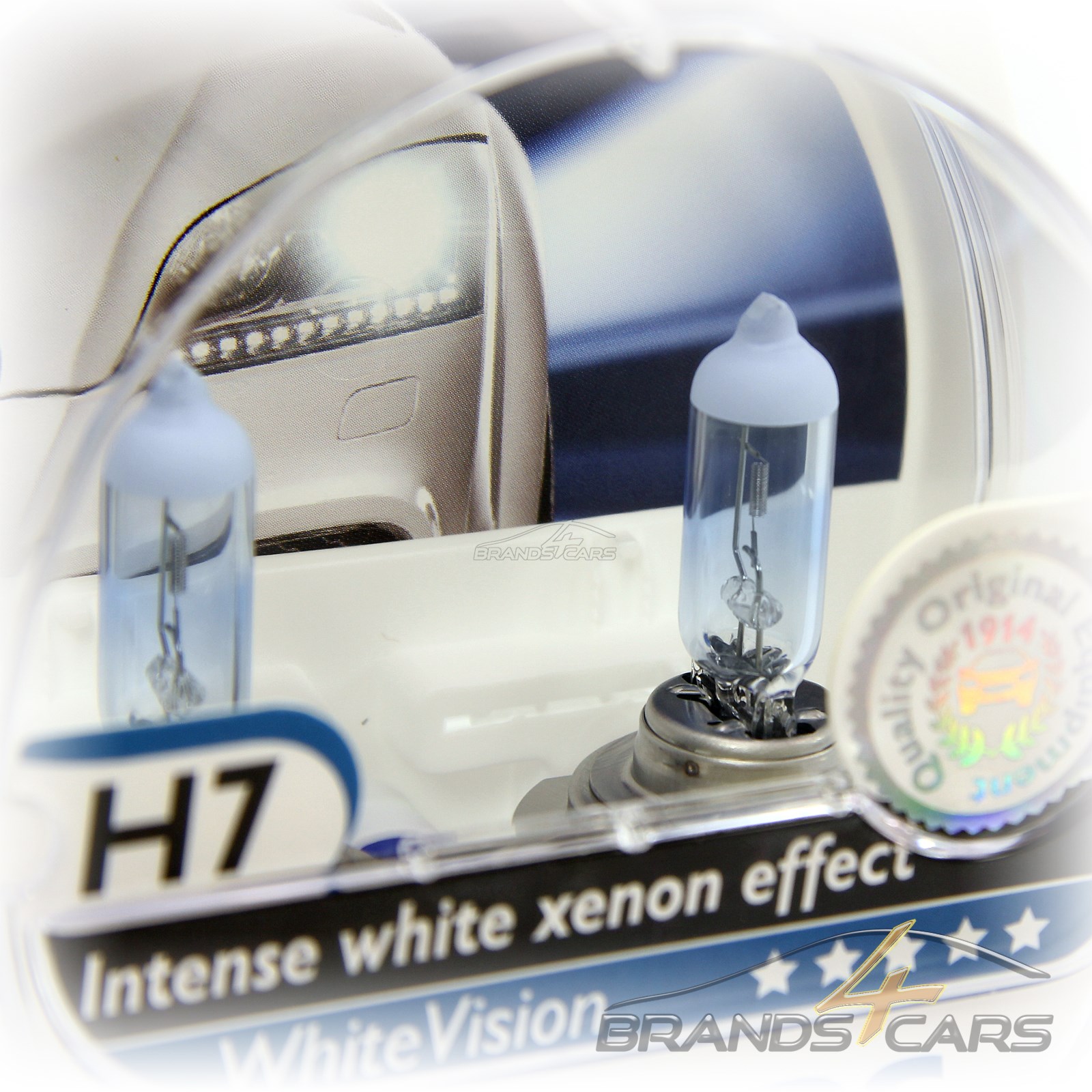PHILIPS WHITE VISION H7 55W GLÜHLAMPEN 2-ER SET + 100% MEHR LICHT ...