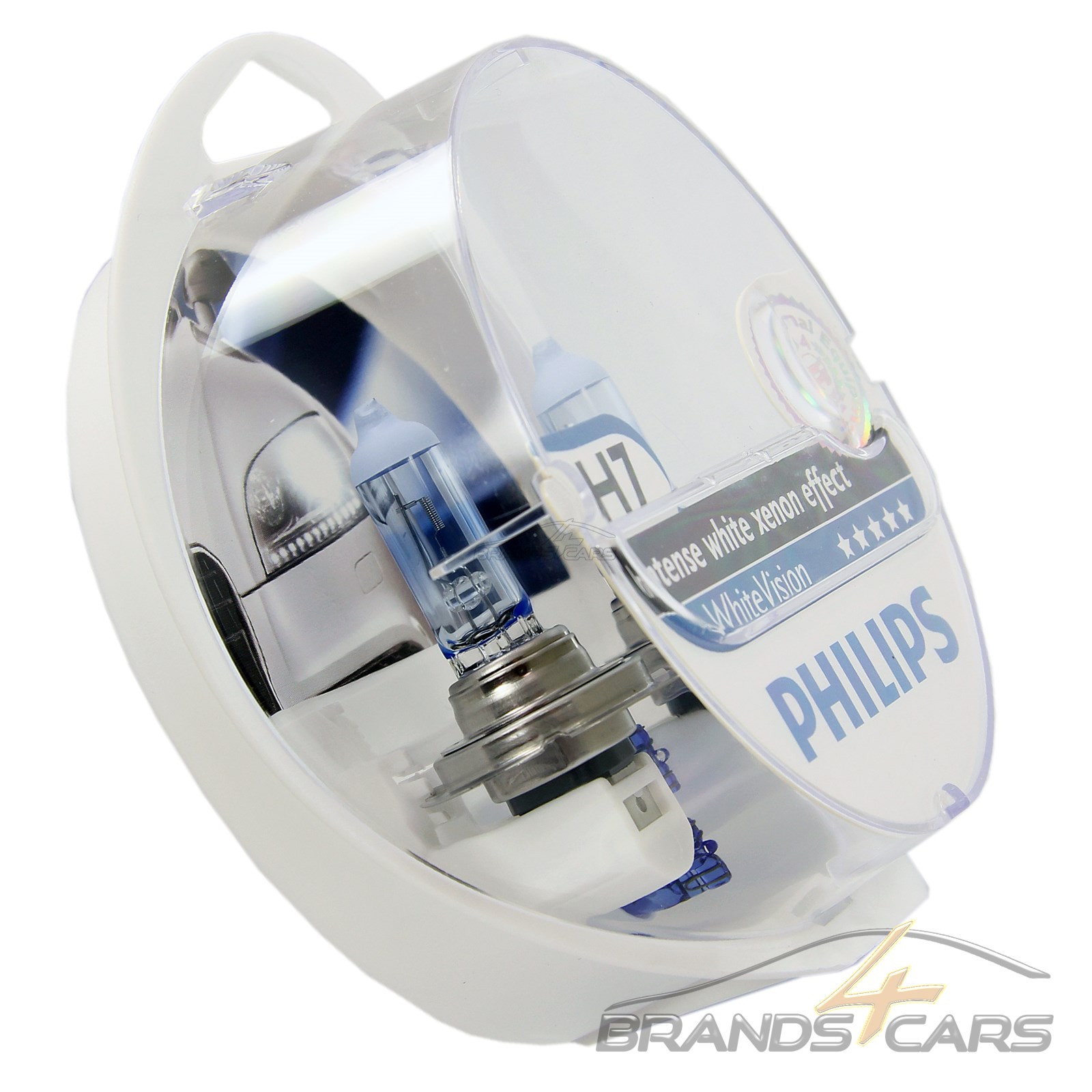 PHILIPS WHITE VISION H7 55W GLÜHLAMPEN 2-ER SET + 100% MEHR LICHT ...