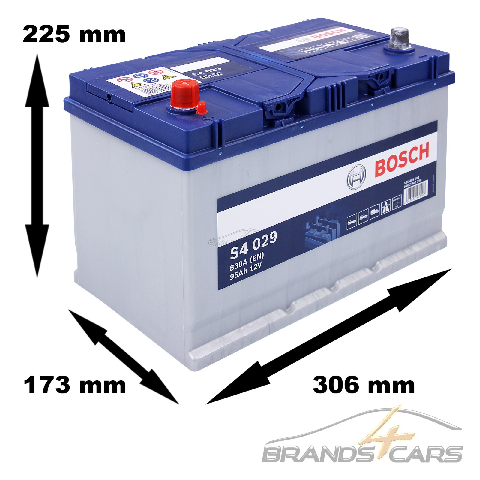 Bosch S4028 Batteria Auto 95A/h-830A